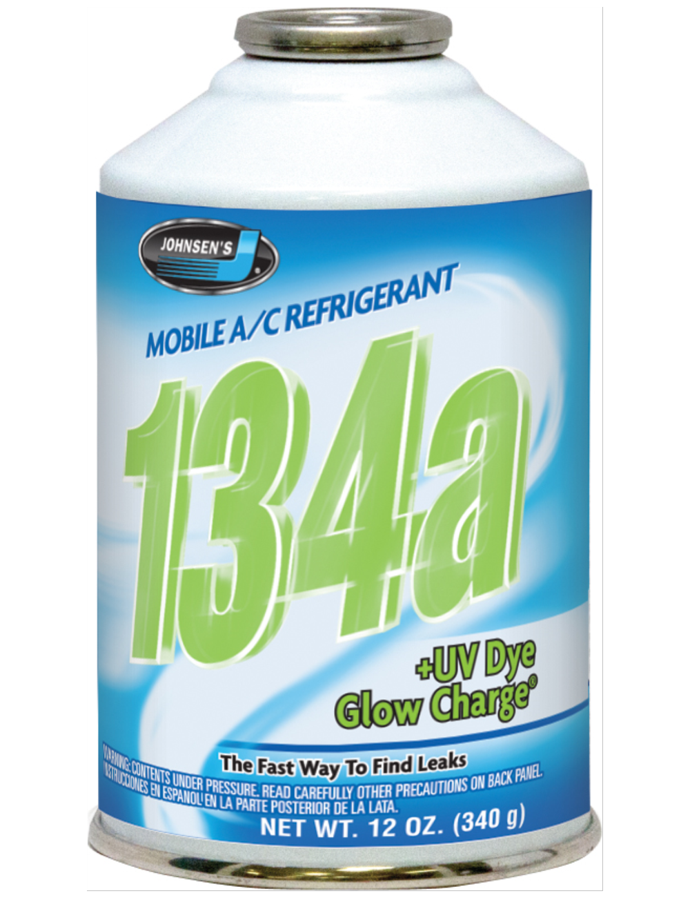 okpetroleum.com: Johnsens 6313 Glow-Charge R-134A A/C Refrigerant with UV Dye 12 ounce Can