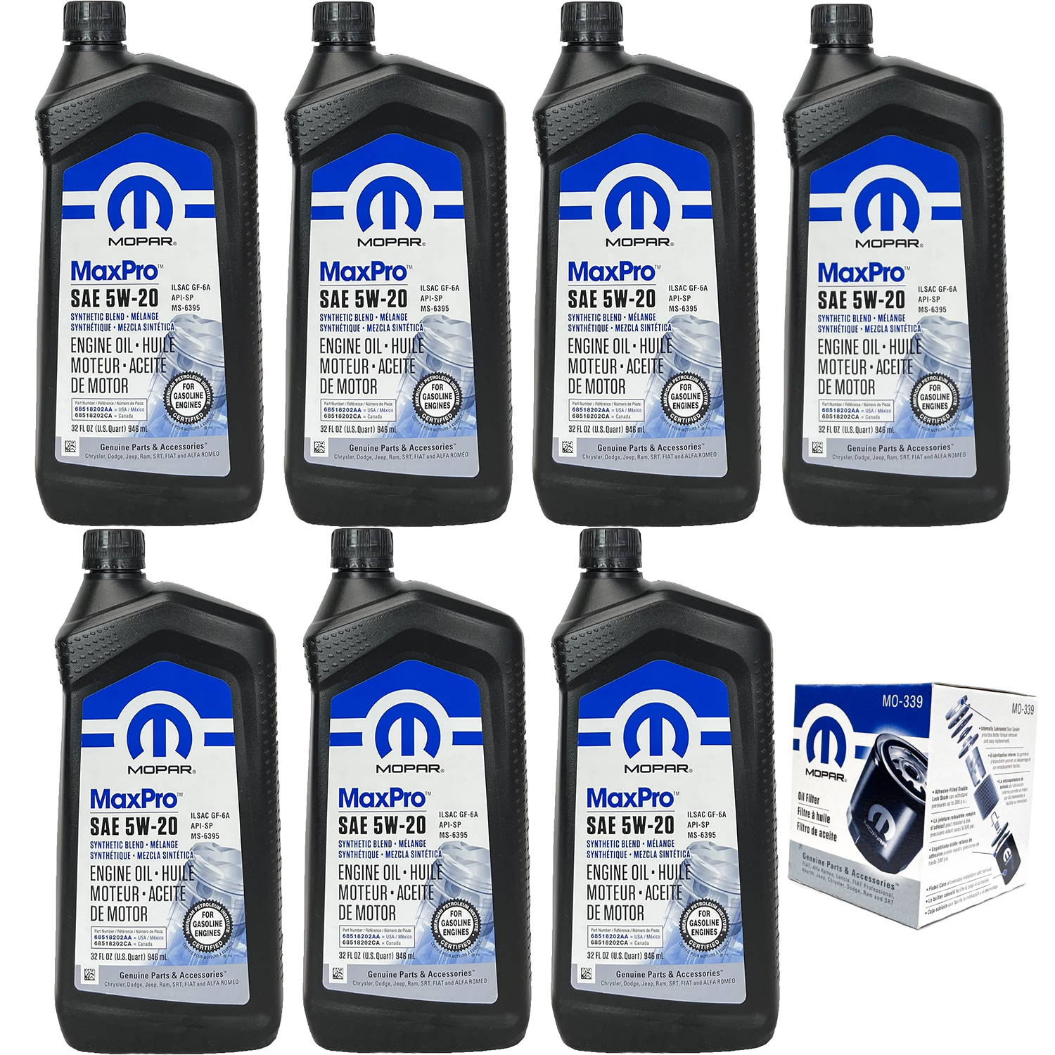 okpetroleum.com: Mopar MaxPro 5W-20 SAE Motor Oil Change Kit - 7 Quarts ...