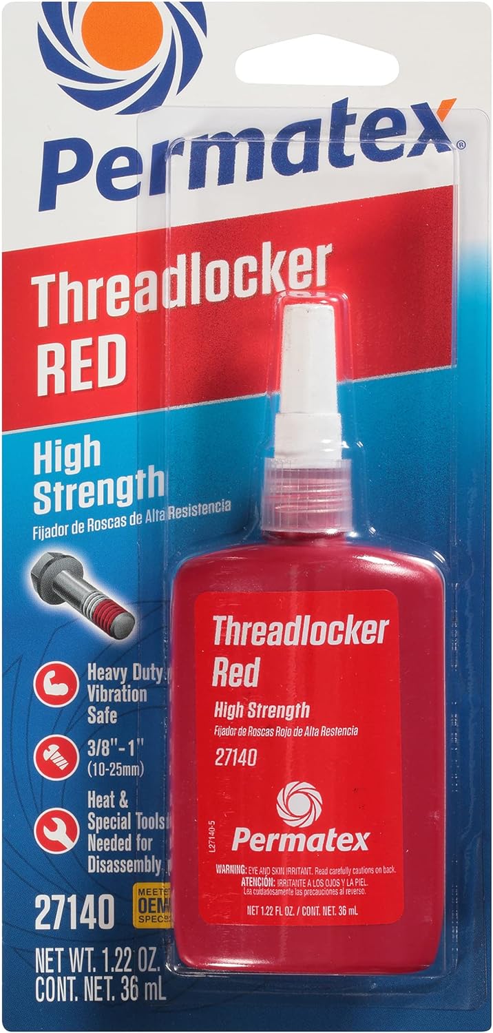 okpetroleum.com: Permatex 27140 High Strength Threadlocker Red, 36 ml