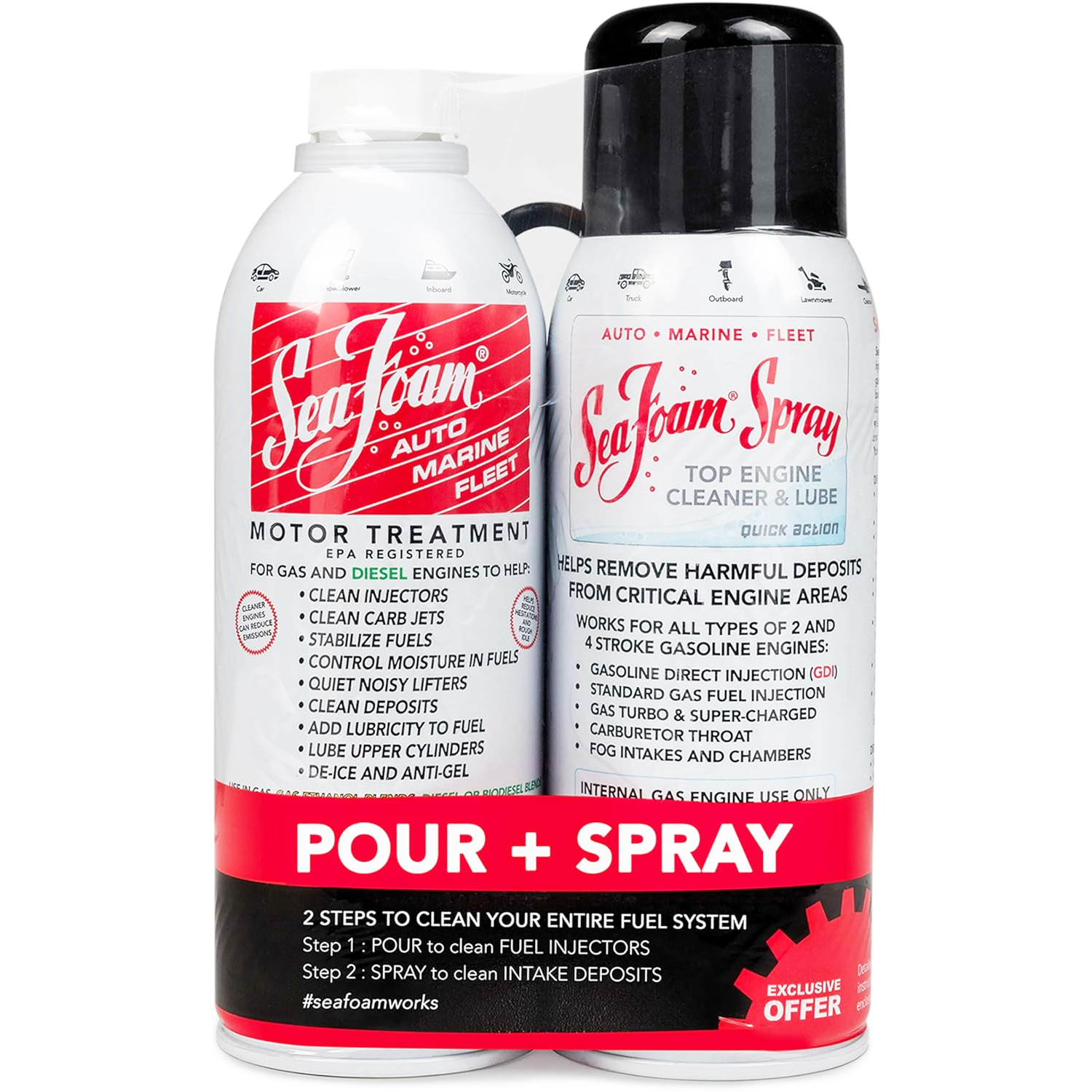okpetroleum.com: Seafoam Motor Treatment and Top Engine Cleaner Combo ...